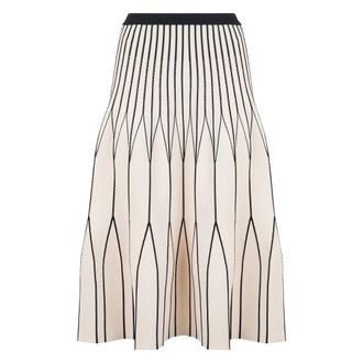 Elisabetta Franchi Midi-Rock mit geometrischem Muster - - Skirts - Damen - Beige - L