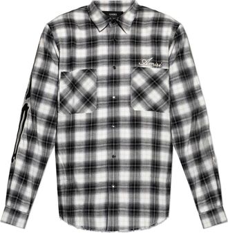 Amiri Homme, Chemises, Noir, Taille: 3XL Bones Flannel Overshirt