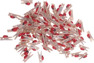 UPKOCH 100 Stück Mini-Wäscheklammern, Dekoration aus Holz, Marienkäfer, Fotoclips aus Holz, niedlich, Fotoclips aus, Clip, Snacks, Deko-Clips, Foto aus