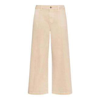 Elena Miro Hoch taillierte Cropped Palazzo Hose - - Trousers - Damen - Beige - S