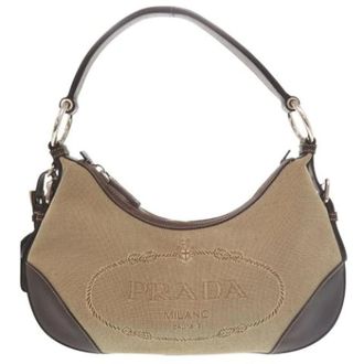 Prada Sac bandouli&egrave;re vintage en toile Pre-owned - Femme - Pre-owned - Brun - Taille: ONE Size