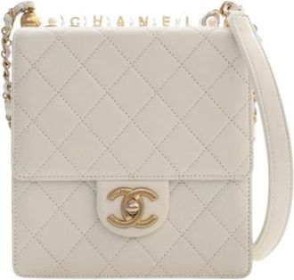 Chanel Sac bandouli&egrave;re matelass&eacute; vintage doccasion - Femme - Pre-owned - Blanc - Taille: ONE Size