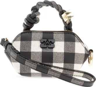 Ganni Femme, Accessoires, Noir, Taille: ONE Size Pochette avec application en forme de logo