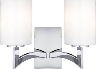 Searchlight Gina - 2 Licht Innenwandleuchte Chrom mit Glasschirm, E27 - Searchlight