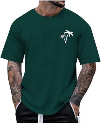Generic Sortir Haut à manches courtes pour hommes T-shirts dété amples 2025 T-shirt décontracté mignon élégant T-shirts tendance, vert militaire, XXL