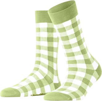 Burlington Damen Socken Vichy W So Baumwolle gemustert 1 Paar, Grün Lemon 7498, 36-41