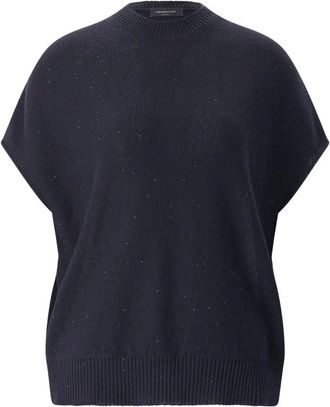 Fabiana Filippi Femme, Pulls, Bleu, Taille: 42 FR Tricot ras du cou