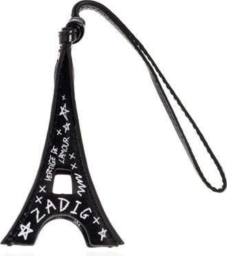 Zadig&Voltaire Femme, Accessoires, Noir, Taille: ONE Size Porte-cl&eacute;s en cuir