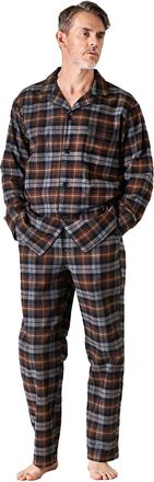 Lapasa Herren Pyjama-Set Relaxed Fit Lounge Top & Hose, Flanell Schlafanzugset M95