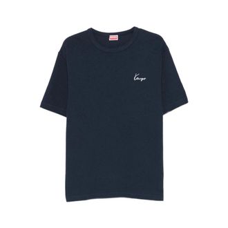 Kenzo Homme, Tops, Bleu, Taille: M Archive Rose Embroidered Outlined T-shirt