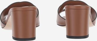 Gucci Logo-Embellished Block Heel Sandal - Brown