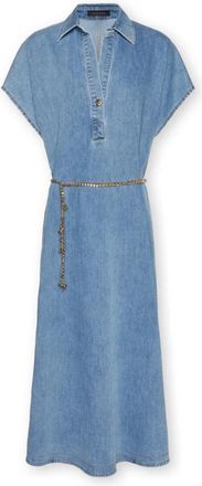 Elena Miro Femme, Robes, Bleu, Taille: 42/44 FR Robe en jean avec ceinture