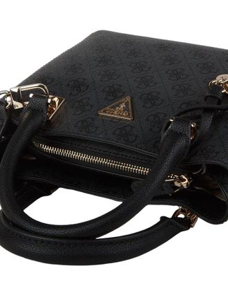 Guess Logo-Plaque Polyurethane Shoulder Bag - Black