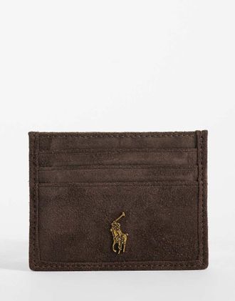 Polo Ralph Lauren Icon-Logo kleine Kartenetui in Braun