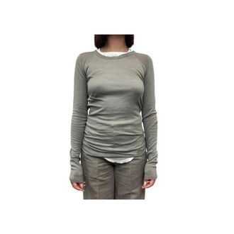 Rick Owens Rib LST Langarm-T-Shirt - - Tops - Damen - Grau - S