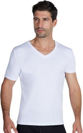 Ysabel Mora T-Shirt sous-vêtement Thermique Noir à Manches Courtes et col en V