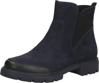 Caprice Damen Stiefeletten ohne Absatz Airmotion aus Leder Flach Weite G, Blau (Ocean Suede 1), 40 EU