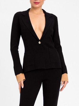 Twin-Set Blazer court en maille &agrave; boutonnage simple en viscose