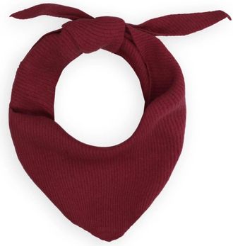 Moss Copenhagen Rippstrickschal mit Schleife - - Accessories - Damen - Rot - ONE SIZE