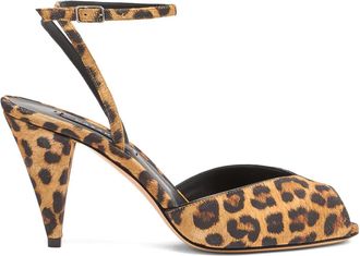 Casadei Venus Malesia Sandalen mit Leoparden-Print 80mm - Braun