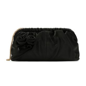 Kazar Schwarze Clutch-Tasche mit 3D-Rosen - - Bags - Damen - Schwarzk - ONE SIZE