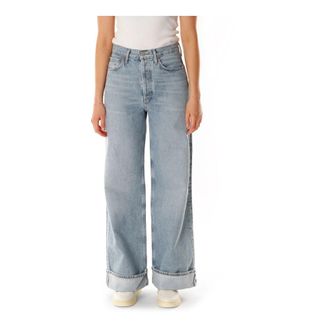 A Gold E Dame High Rise Wide Leg Jeans - - Jeans - Damen - Blau - W29