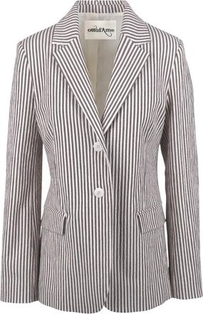 ottod'Ame Femme, Vestes, Multicolore, Taille: 40 FR Giacca monopetto a righe