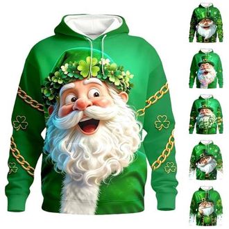 Generic Sweat &agrave; capuche pour la Saint-Patrick pour homme - Dr&ocirc;le de l&eacute;prechaun - Tr&egrave;fle irlandais - Costume de St Paddys - Vert Irlande - Chemise tendance &agrave; m