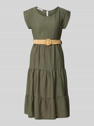 Zabaione Knielanges Kleid aus Viskose-Mix mit Kapp&auml;rmeln Modell Li44neaa