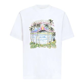 Casablanca Volcano Print T-Shirt - - Tops - Herren - Wei&szlig; - XL