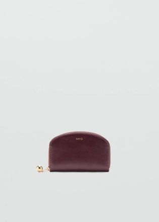 Mango Portefeuille moyen avec mini perles bordeaux - Femme - Taille unique - MANGO