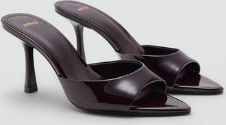 Mango Sandales vernies &agrave; talon bordeaux - Femme - 35 - MANGO