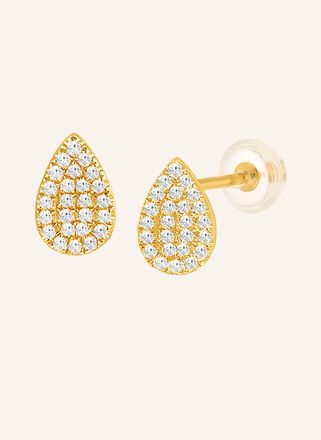 Leaf Ohrstecker Drops Aus 18 Karat Gelbgold Mit Diamanten gold