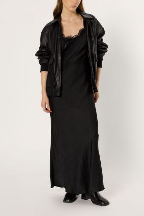 Gerard Darel Robe longue &agrave; fines bretelles et dentelle - LOU - Noir