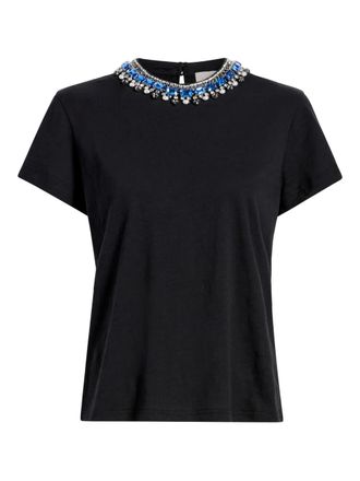 Cinq à Sept Danielle T-Shirt mit Perlen-Strass - Schwarz