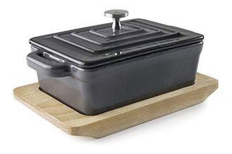 Lacor geradem Deckel. Magma Grey 13 x 9 cm Rechteckiger Kochtopf, Metall, grau Farbverlauf, Einheitsgr&ouml;&szlig;e