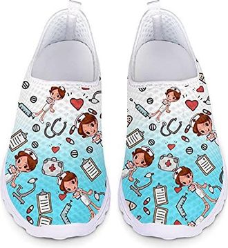 Showudesigns Pantoufles sanitaires pour Femmes Chaussures de Course à Pied Plates en Maille Chaussures de Travail légères Randonnée Jogging, EU 39 Dégradé de Coule