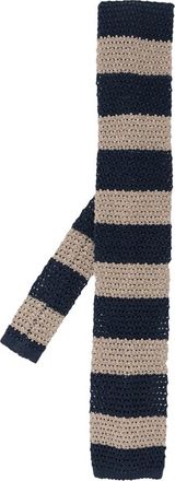 Brunello Cucinelli Homme, Accessoires, Bleu, Taille: ONE Size Cravate Tricotée Rayée