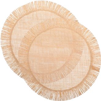 Artibetter 2 St&uuml;ck Teiliges Rundes Tischset aus Nat&uuml;rlichem Grobem Jutegarn Hitzebest&auml;ndig Dekorativ als Isolierende Unterlage f&uuml;r Teekannen und Vielseitiger Pla