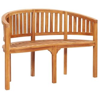 vidaXL Banc de jardin en forme de banane 120 cm Teck solide vidaXL