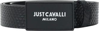 Just Cavalli Homme, Accessoires, Noir, Taille: 90 CM Ceinture en Cuir &agrave; Effet Serpent Noir