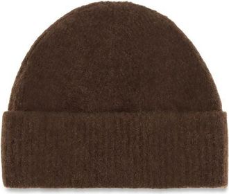 Ami Mens Brown Wool Oves Aries Beanie Accessory