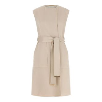 Agnona Cashmere Double Face Langer G&uuml;rtel-Weste - - Jackets - Damen - Beige - S