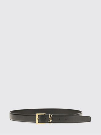 Saint Laurent Ceinture &agrave; boucle Monogram en cuir de veau lisse