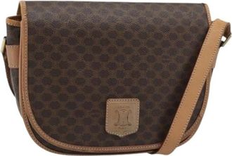 Celine Pre-owned Sac bandouli&egrave;re vintage en toile Macadam - Femme - Pre-owned - Brun - Taille: ONE Size