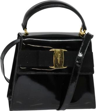 Ferragamo Pre-owned Cuir sacs-main - Femme - Pre-owned - Noir - Taille: ONE Size