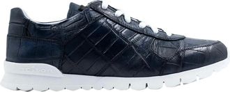 Kiton Homme, Chaussures, Bleu, Taille: 43 EU Leather Crocodile Baskets
