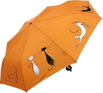 Doppler Mini Taschenschirm Auf-Zu-Automatik Cats Friends - Orange