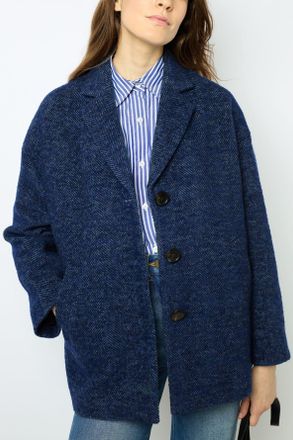 Gerard Darel Manteau court &agrave; chevrons - LEDA - Indigo