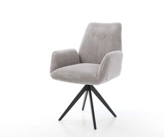 DELIFE Esszimmerstuhl Zoa-Flex Cord Silbergrau Kreuzgestell kantig Schwarz Taschenfederkern, Esszimmerst&uuml;hle